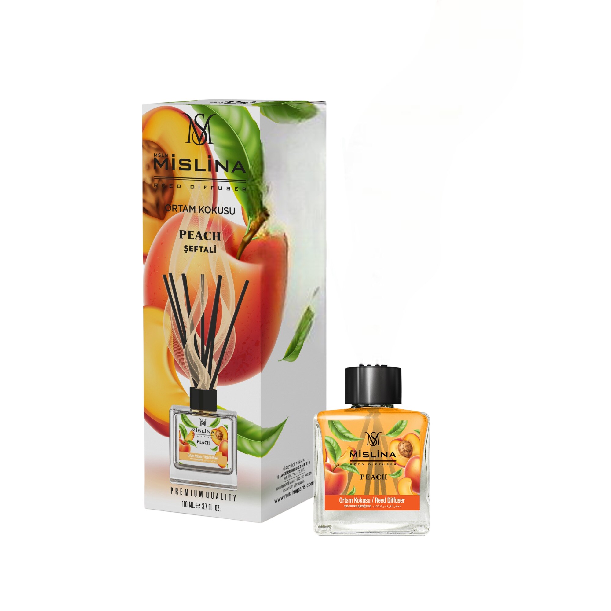 Odorizant de camera cu betisoare, Mislina, 110 ml, Piersici - eMAG.ro