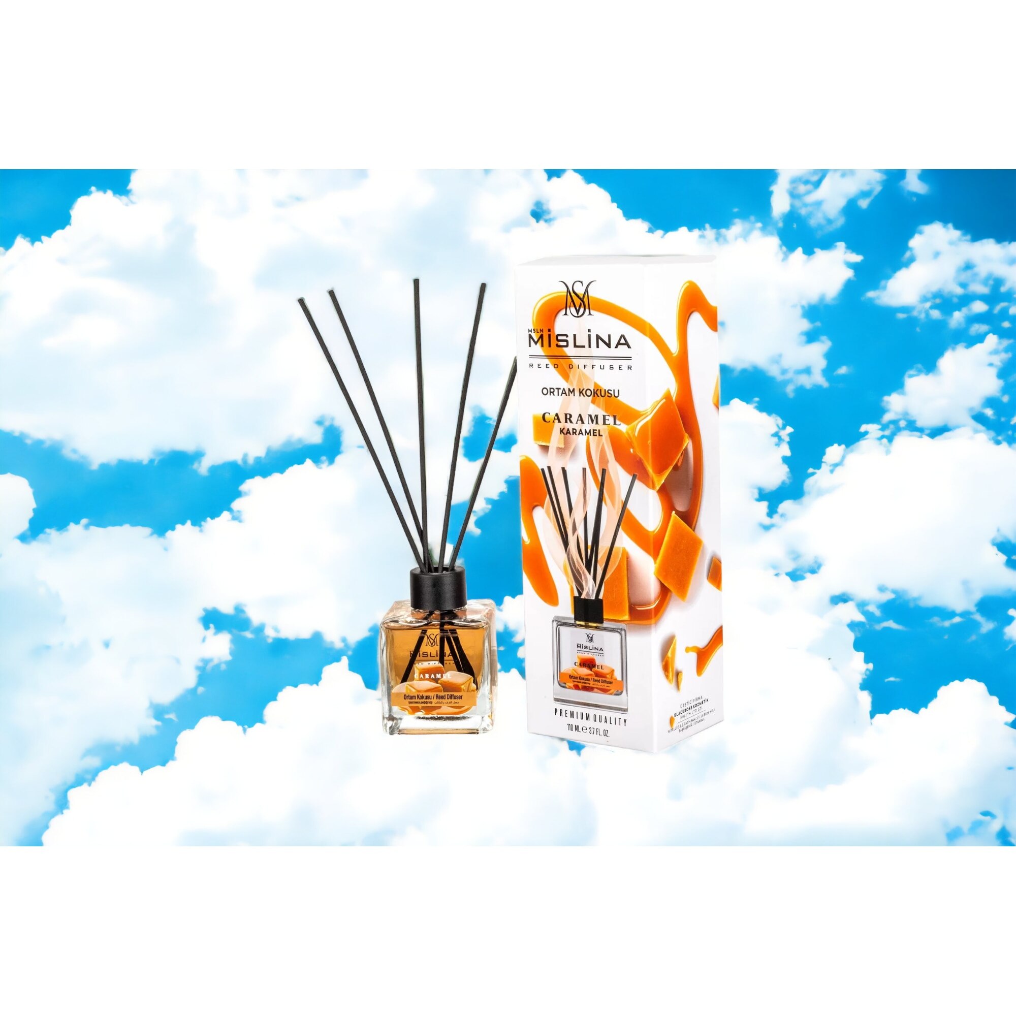 Odorizant de camera cu betisoare, Mislina, 110 ml, Caramel - eMAG.ro