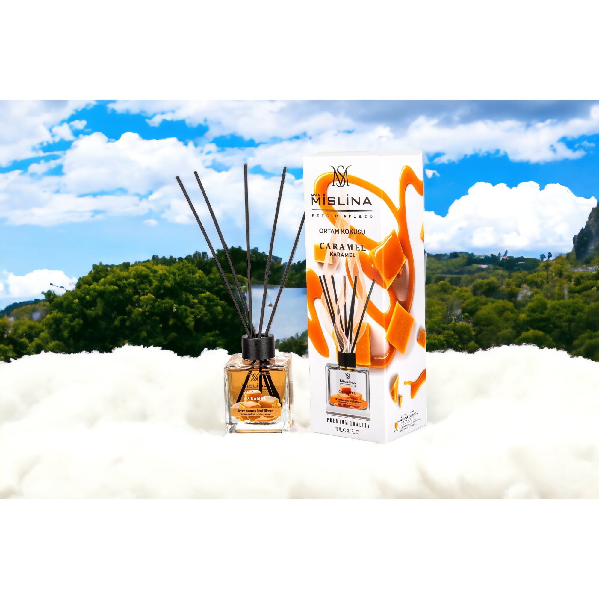 Odorizant de camera cu betisoare, Mislina, 110 ml, Caramel - eMAG.ro