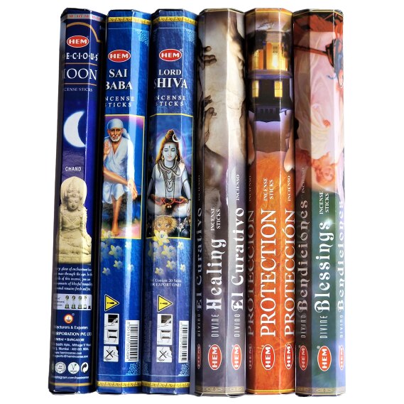 Set Mixt 120 Betisoare Parfumate, HEM, Precious Moon, Sai Baba, Lord Shiva, Divine Healing ...