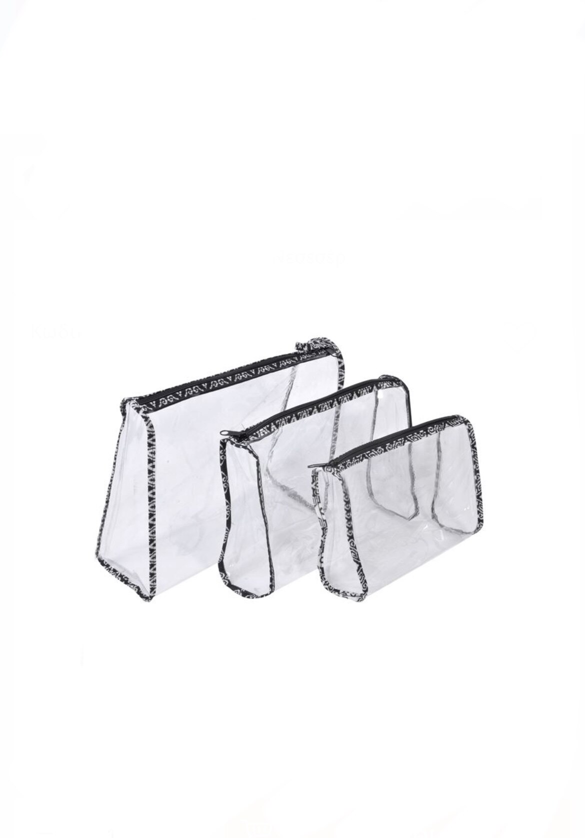 Set de 3 portfarduri transparente pentru plaja, inchidere cu fermoar ...