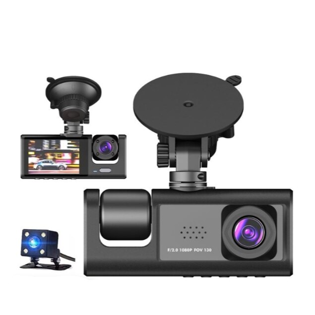 Ultrakompakt autókamera, 3 kamera, 1080P Full HD, éjjellátó ...