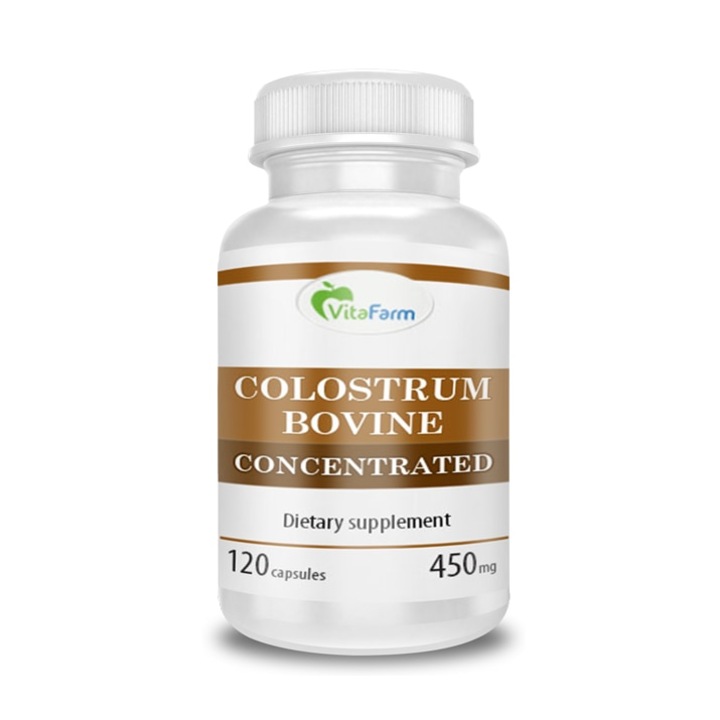 Supliment alimentar imunitate, VitaFarm, Colostru bovin, 450 mg, 120 ...