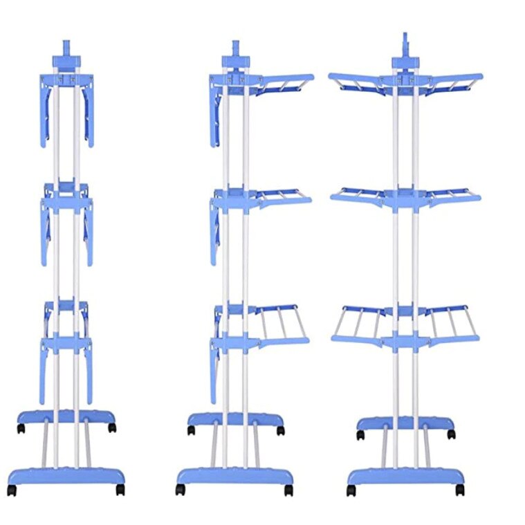 Uscator de rufe vertical, Inox, cu roti, suport Umerase, Pliabil - eMAG.ro