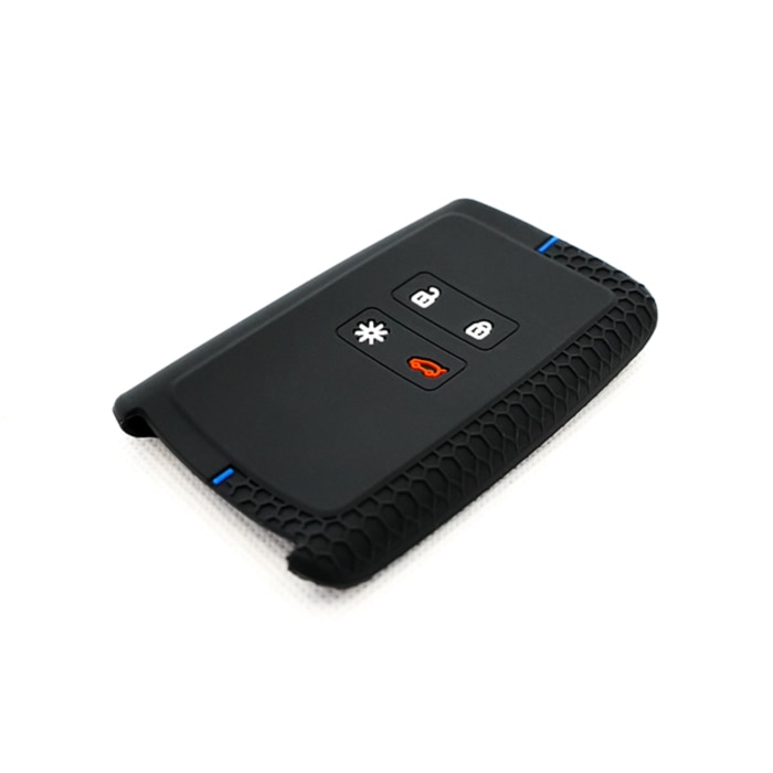 Husa Cheie Auto tip Renault, EHS E-Husa®, din silicon negru cu dunga ...
