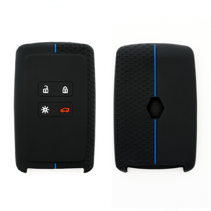 Husa Cheie Auto tip Renault, EHS E-Husa®, din silicon negru cu dunga ...