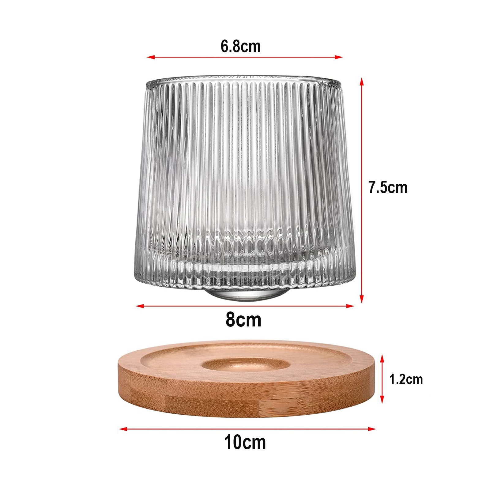 Set Pahar din Rotatie sticla, Zggzerg, Cu un coaster din bambus ...