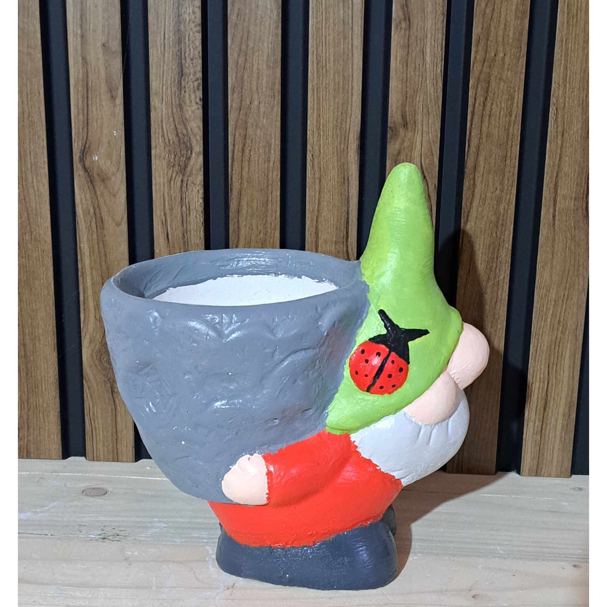 Set 2 pitici de gradina, cu ghiveci din beton 17 cm - eMAG.ro