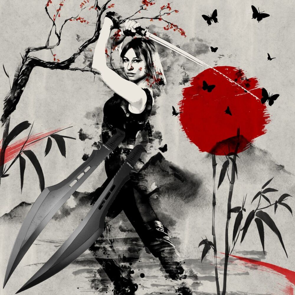 Set de 2 Sabii de Antrenament Katana cu Ceaca, Inox, 68 cm, D103 - eMAG.ro