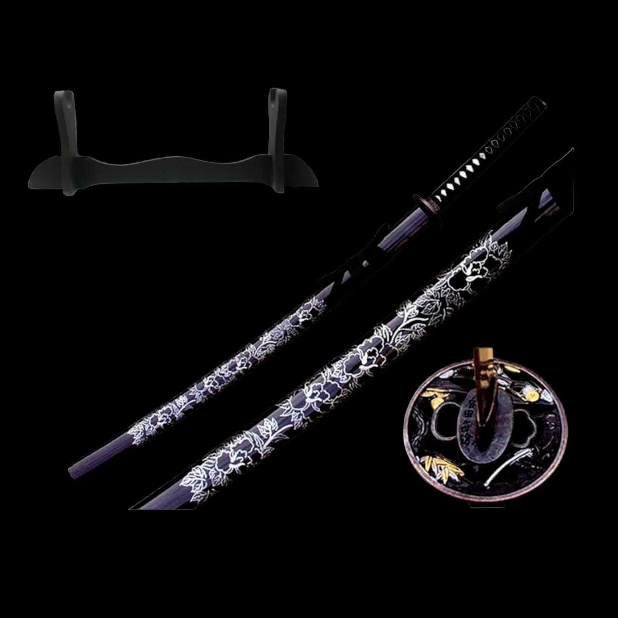 Katana Sabie de Antrenament cu Teaca si Suport, Otel Carbon, 4KM91 ...