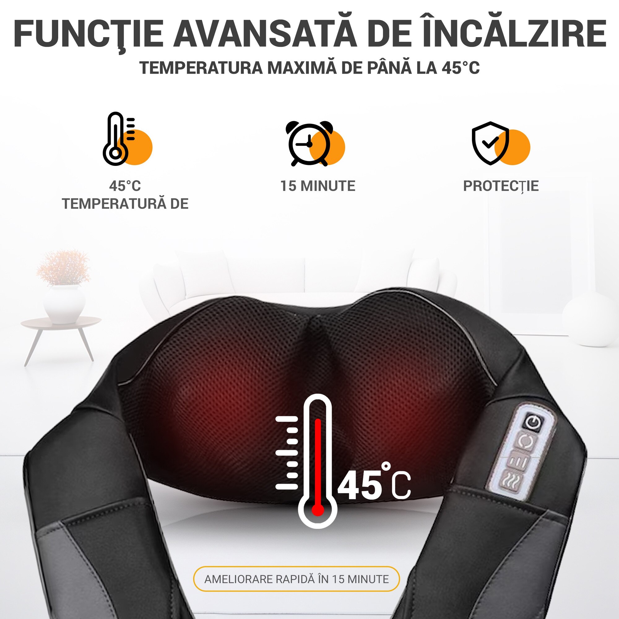 Aparat de Masaj Gat, SeveShop®, Profesional, Aparat Masaj Shiatsu 3D cu ...