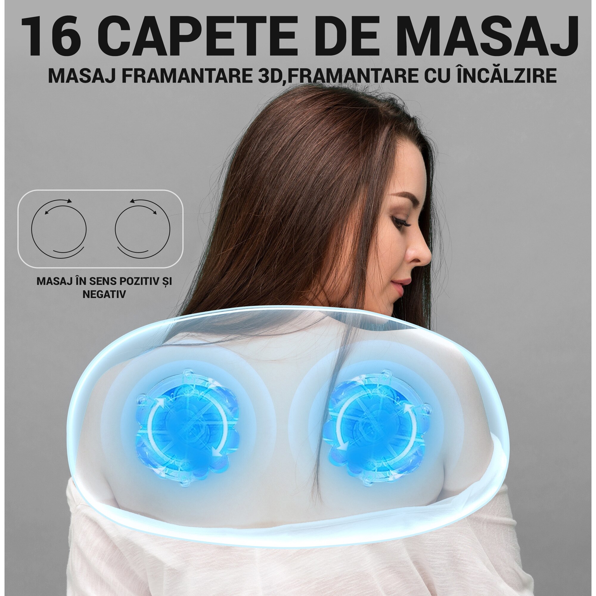 Aparat de Masaj Gat, SeveShop®, Profesional, Aparat Masaj Shiatsu 3D cu ...