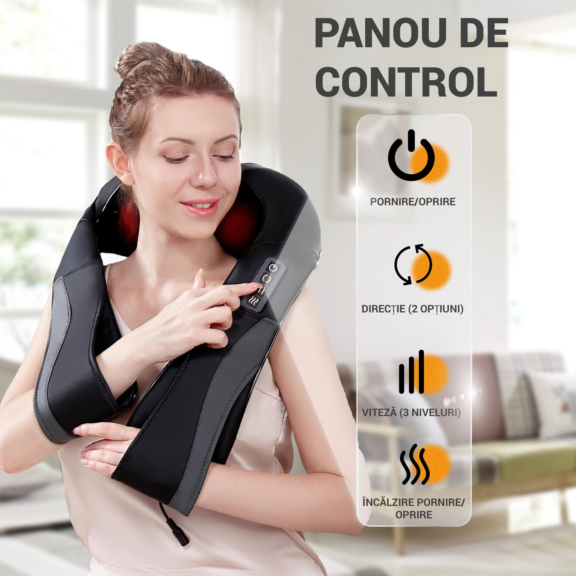 Aparat de Masaj Gat, SeveShop®, Profesional, Aparat Masaj Shiatsu 3D cu ...