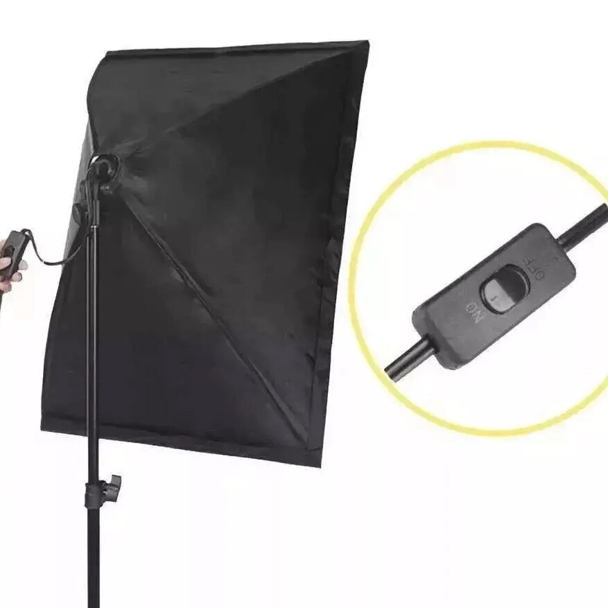 Set de lumina softbox si trepied, GearPro, Bec LED 400W, pentru ...