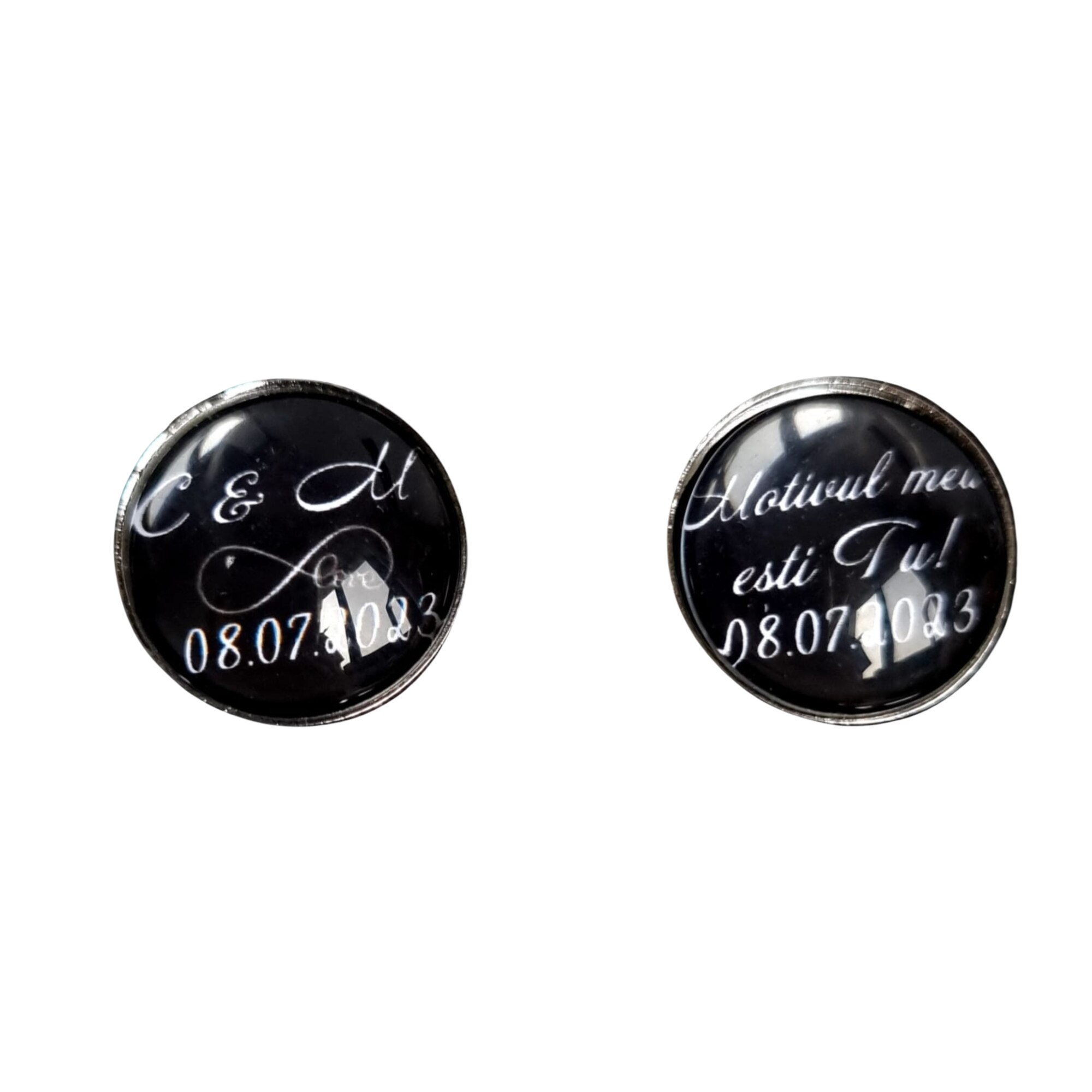 Set butoni pentru mire, argintiu inchis, 18 x 16 mm, A4 - eMAG.ro