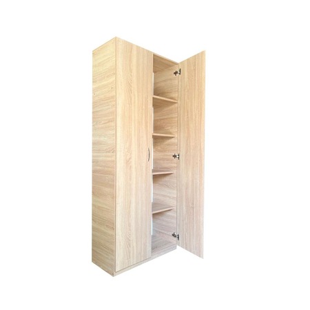 Dulap Stejar Sonoma. cu 2 usi si 4 polite de depozitare, 197x80x40, Pal ...