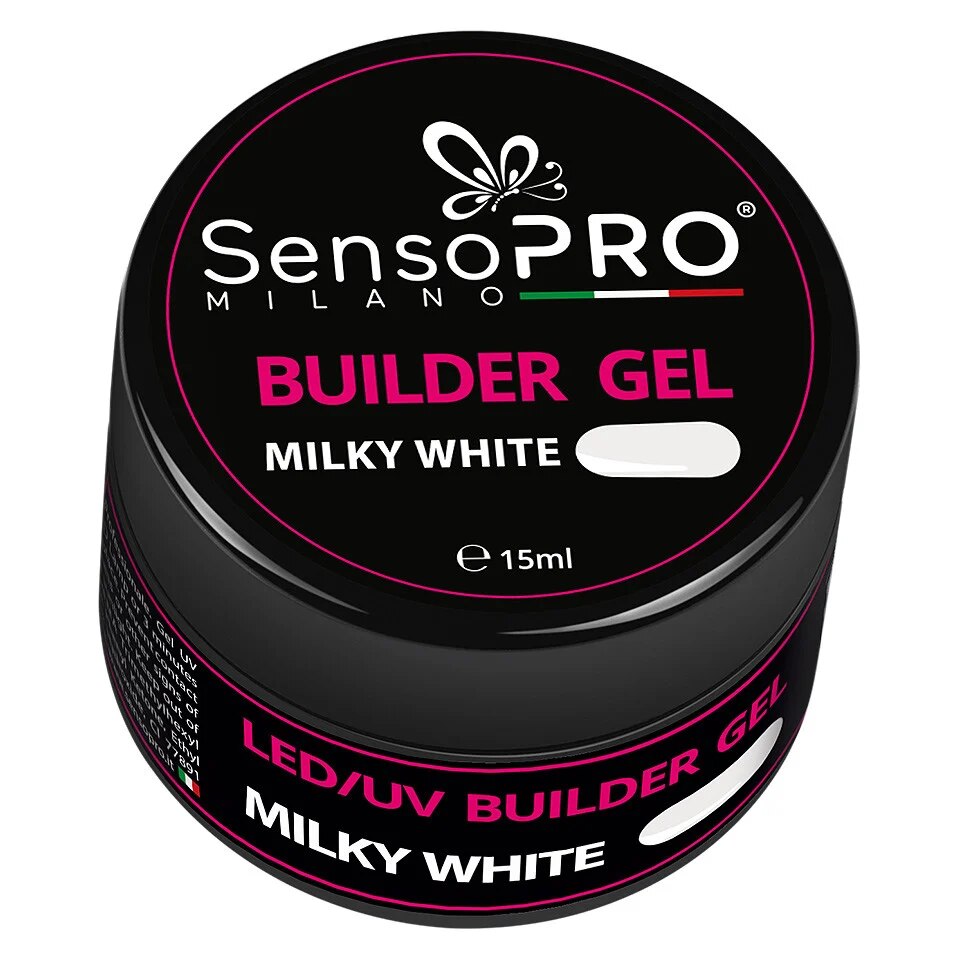 Gel Constructie Unghii SensoPRO Milano 15ml - Milky White - eMAG.ro