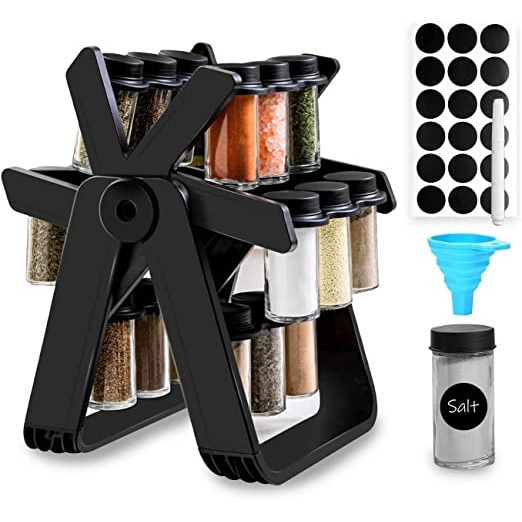 Set 18 recipiente condimente cu suport rotativ, BYONDSELF®, 34x23 cm ...