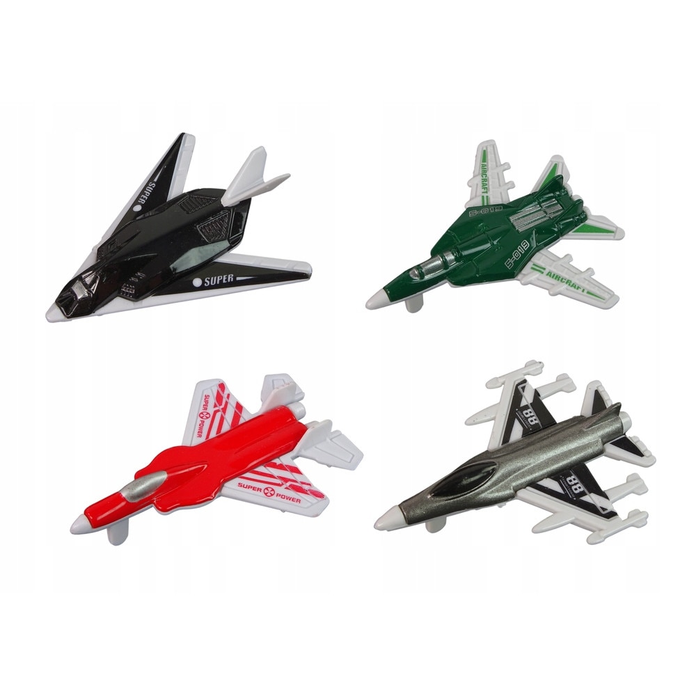 Set 4 avioane de jucarie Leantoys, Plastic, 3+ ani, Multicolor - eMAG.ro