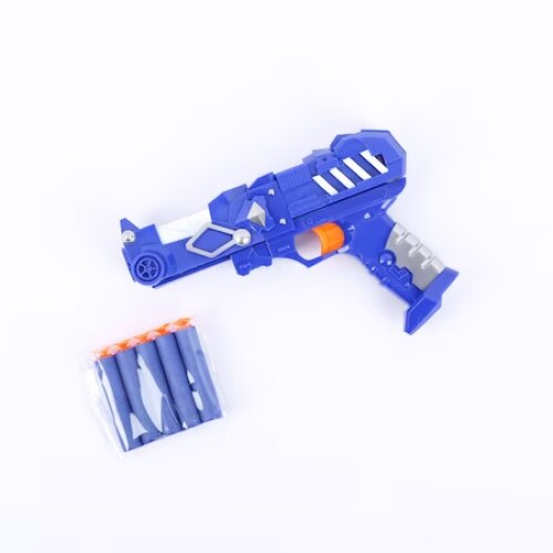 Pistol cu gloante din burete, cu raza de actiune 15m, din plastic ...