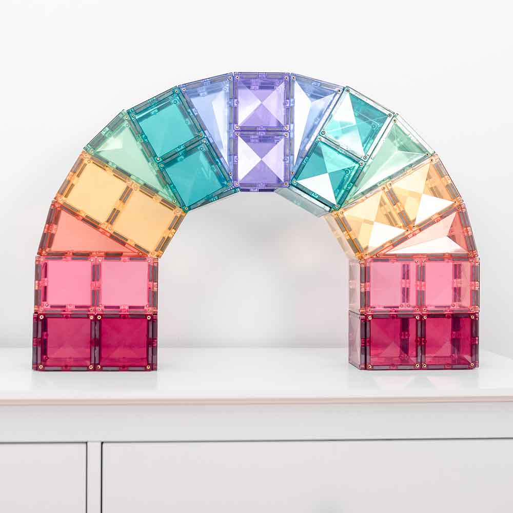 Set de constructie magnetic, Connetix Magnetic Tiles, Pastel Creative ...
