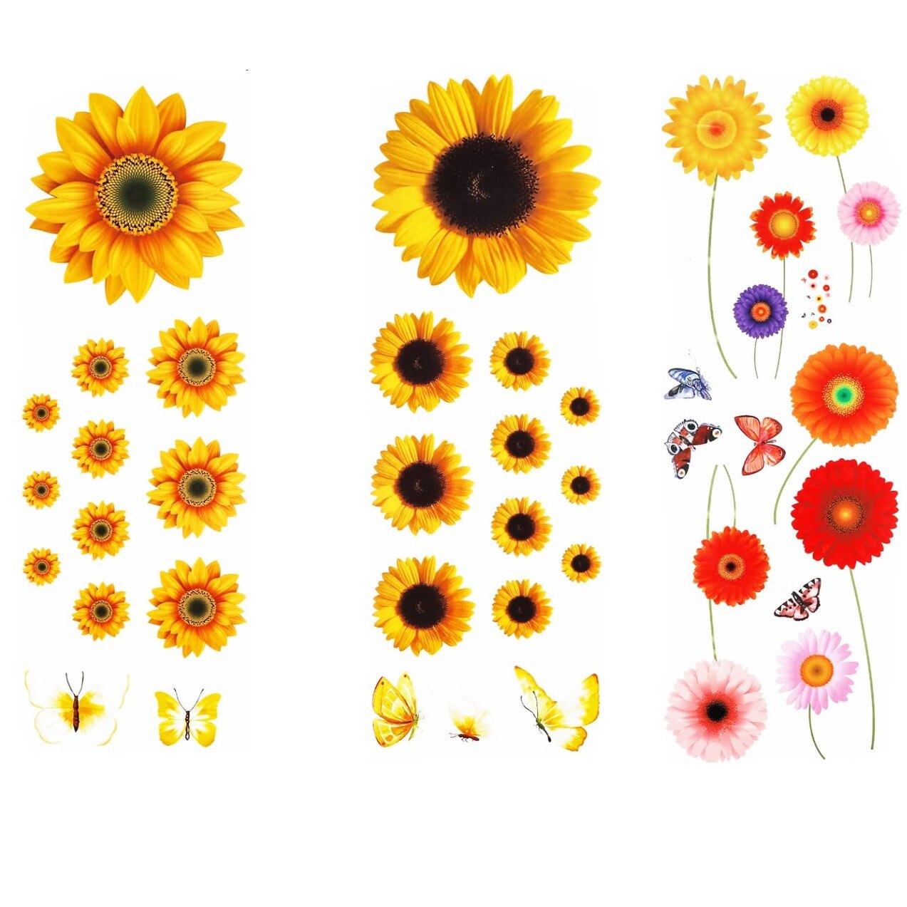 Sticker decorativ cu Flori colorate, 90 cm, 1130STK - eMAG.ro