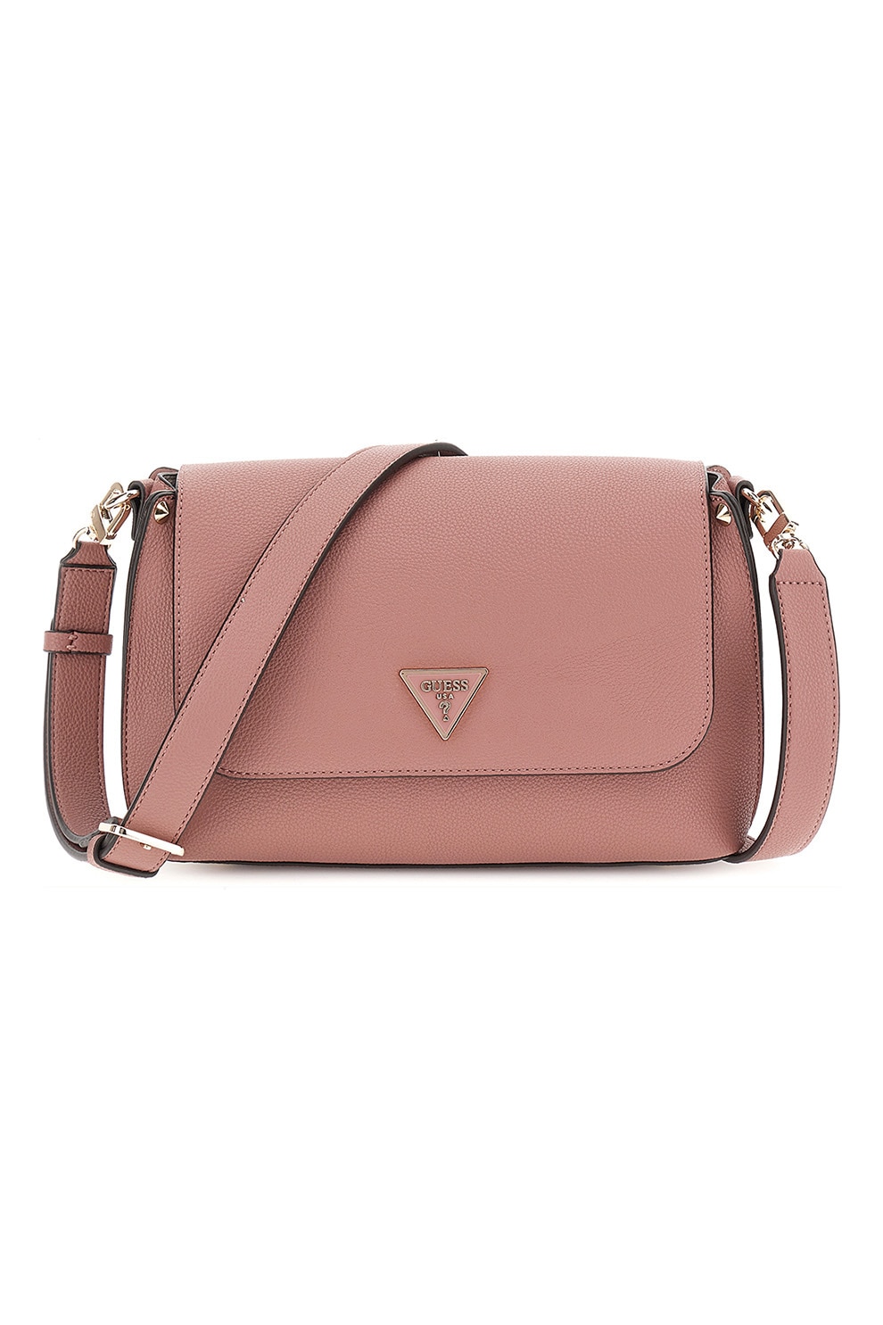 Guess, Geanta crossbody cu clapa Meridian, Roz prafuit - eMAG.ro