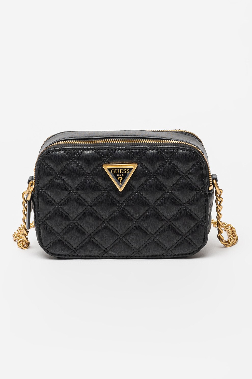 Guess, Geanta crossbody matlasata Giully, Negru - eMAG.ro