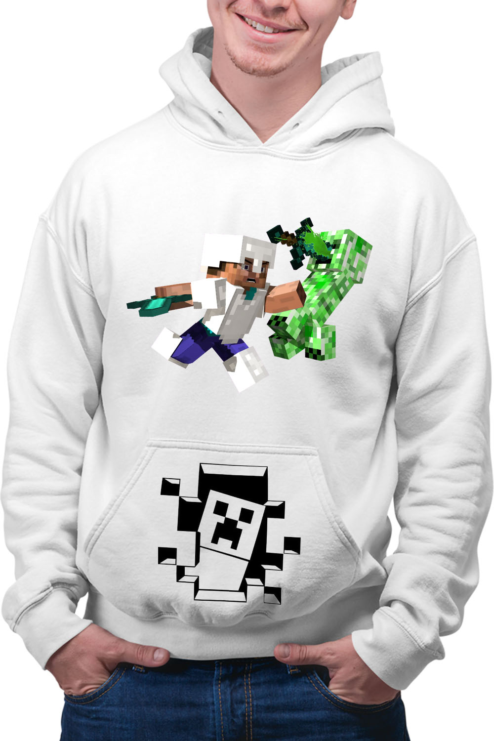 Hanorac Barbati Minecraft Steve Fight Creeper Survival - eMAG.ro