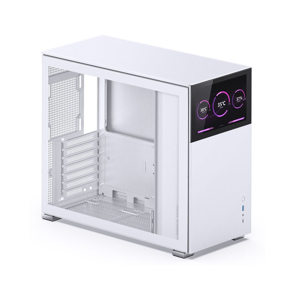 Carcasa Jonsbo D41 Screen TG, mATX, Alb - eMAG.ro