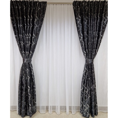 Draperie Negru-Gri 2 buc x 250 x 240 - eMAG.ro