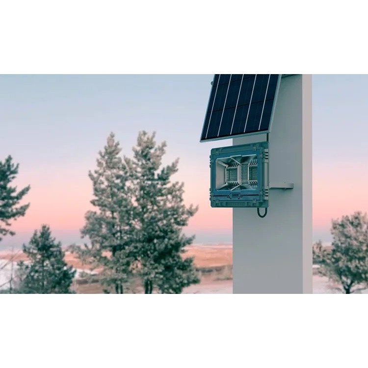 Proiector cu panou solar, impermeabil, din aluminiu, cu telecomanda si ...