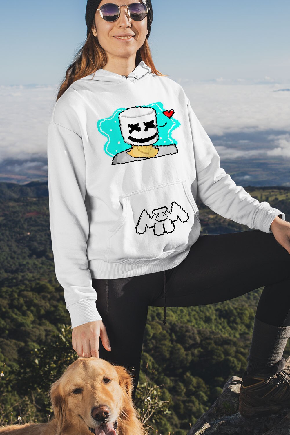Hanorac Femei Minecraft Marshmello Skin Pixel Art, alb, marime S - eMAG.ro