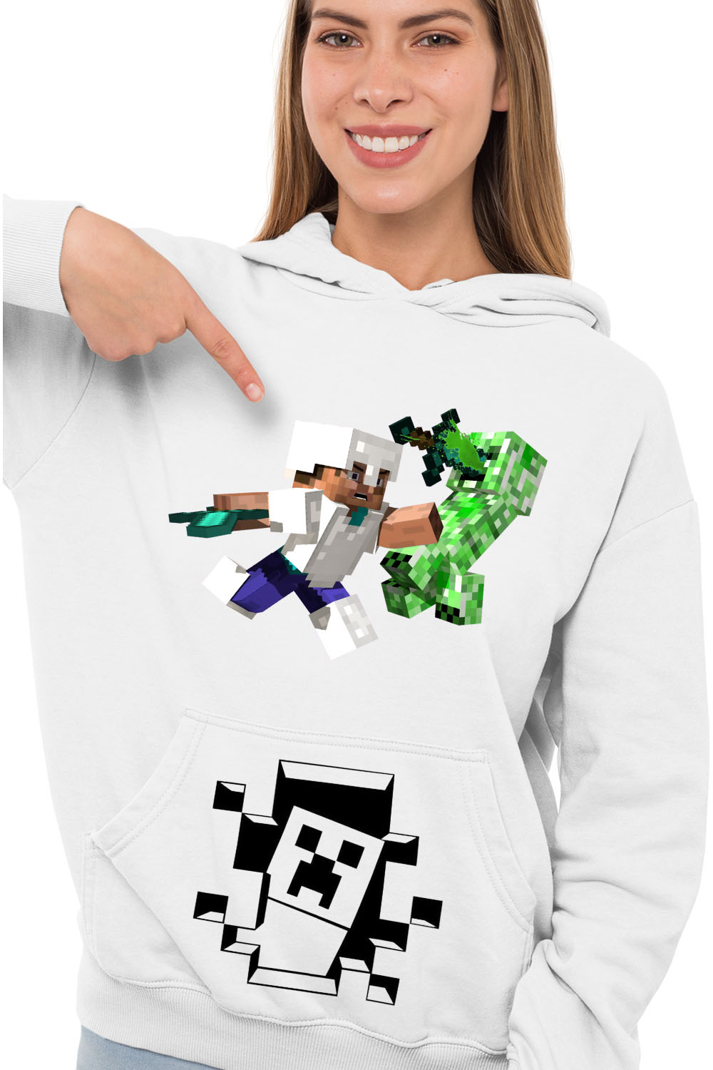 Hanorac Femei Minecraft Steve Fight Creeper Survival - eMAG.ro