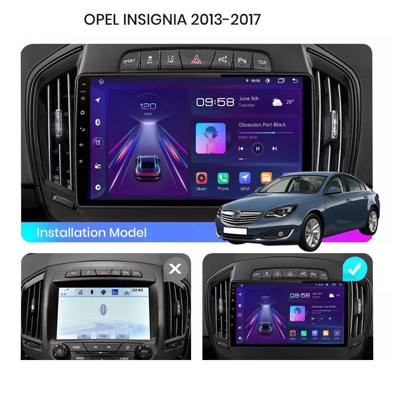 Navigatie Opel Insignia 2013-2017, android 12, 4GB RAM 64GB, carplay ...