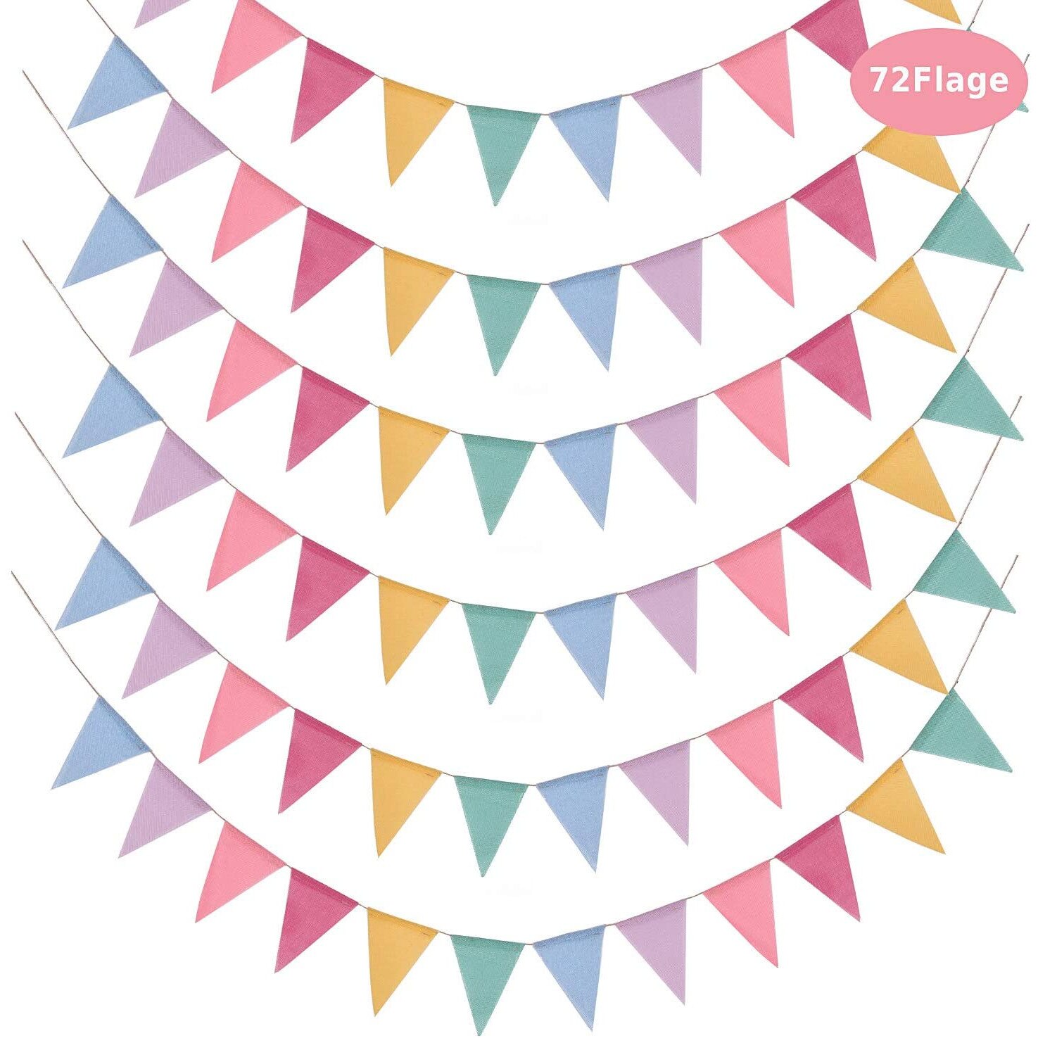 Set 6 banner stegulete, multicolor, din in, pentru nunta, petreceri ...