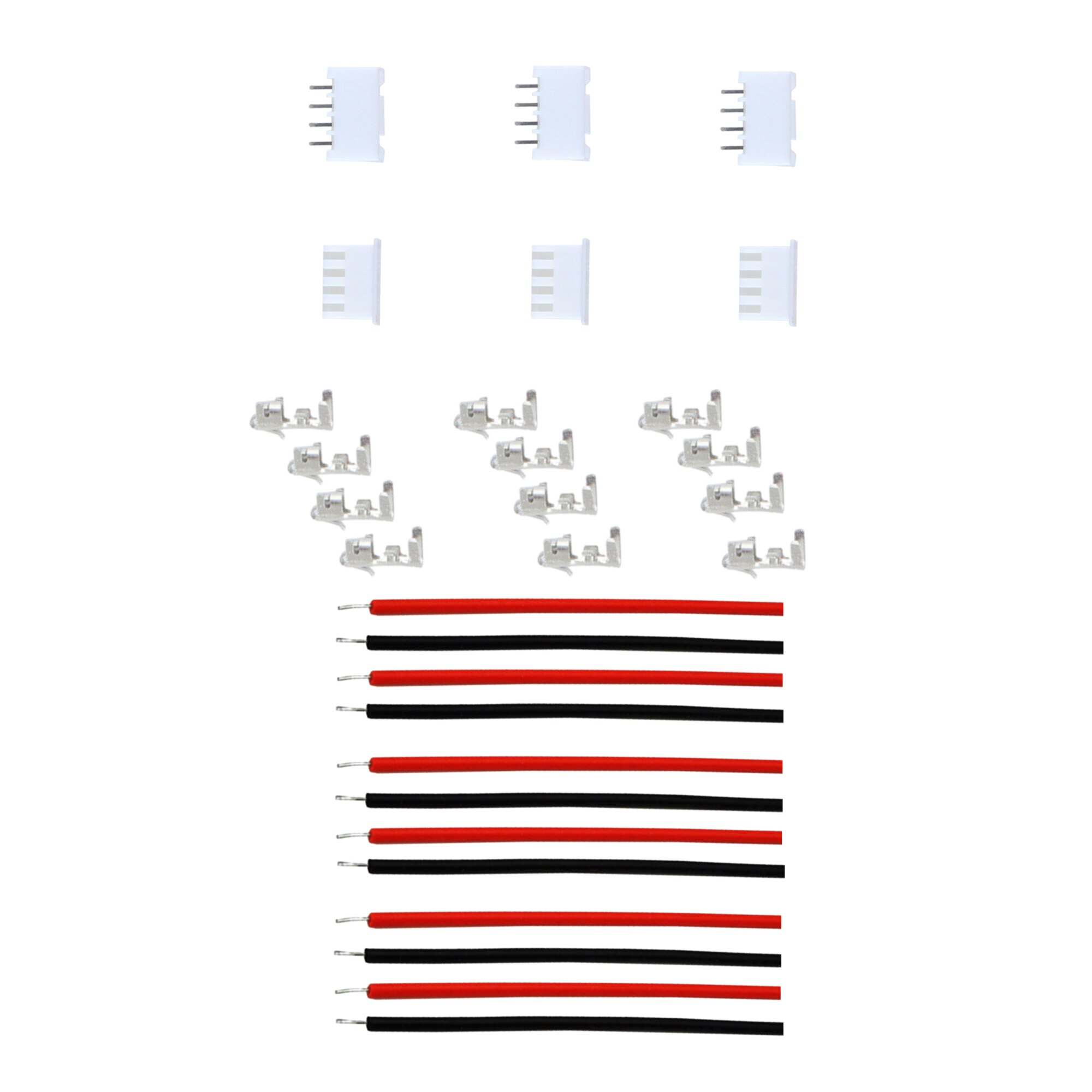 Комплект микро 4 пинови женски мъжки конектори с кабели за автоматизация роботика печатни