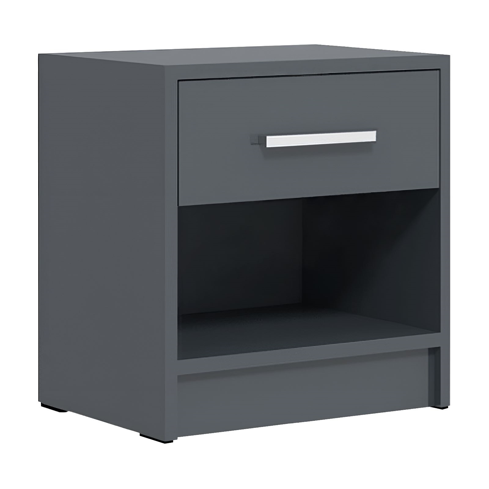 Noptiera KringX Iris, 1 sertar, 39x28x40 cm, culoare antracit - eMAG.ro