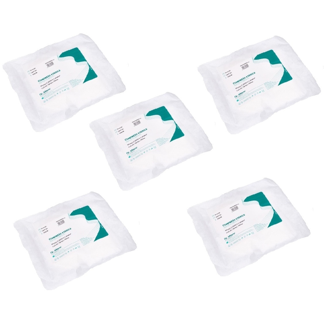 Set 500 buc, Comprese Sterile DR. Mayer, 4 straturi, 5 x 5 cm, pentru ...