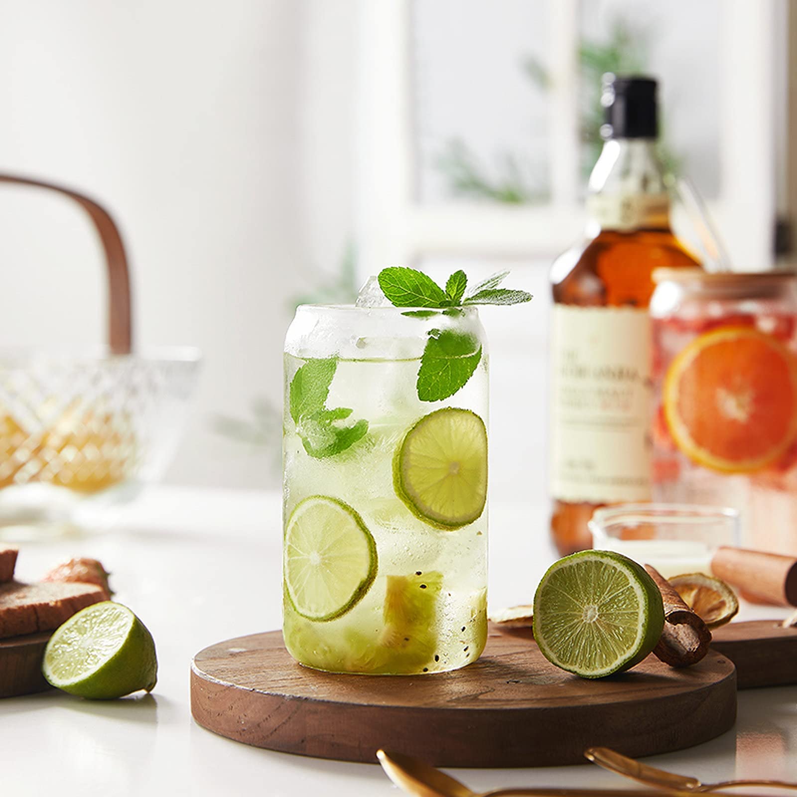 Set 4 pahare cocktail, WALALLA, Sticla, Capace incluse, 500 ml ...