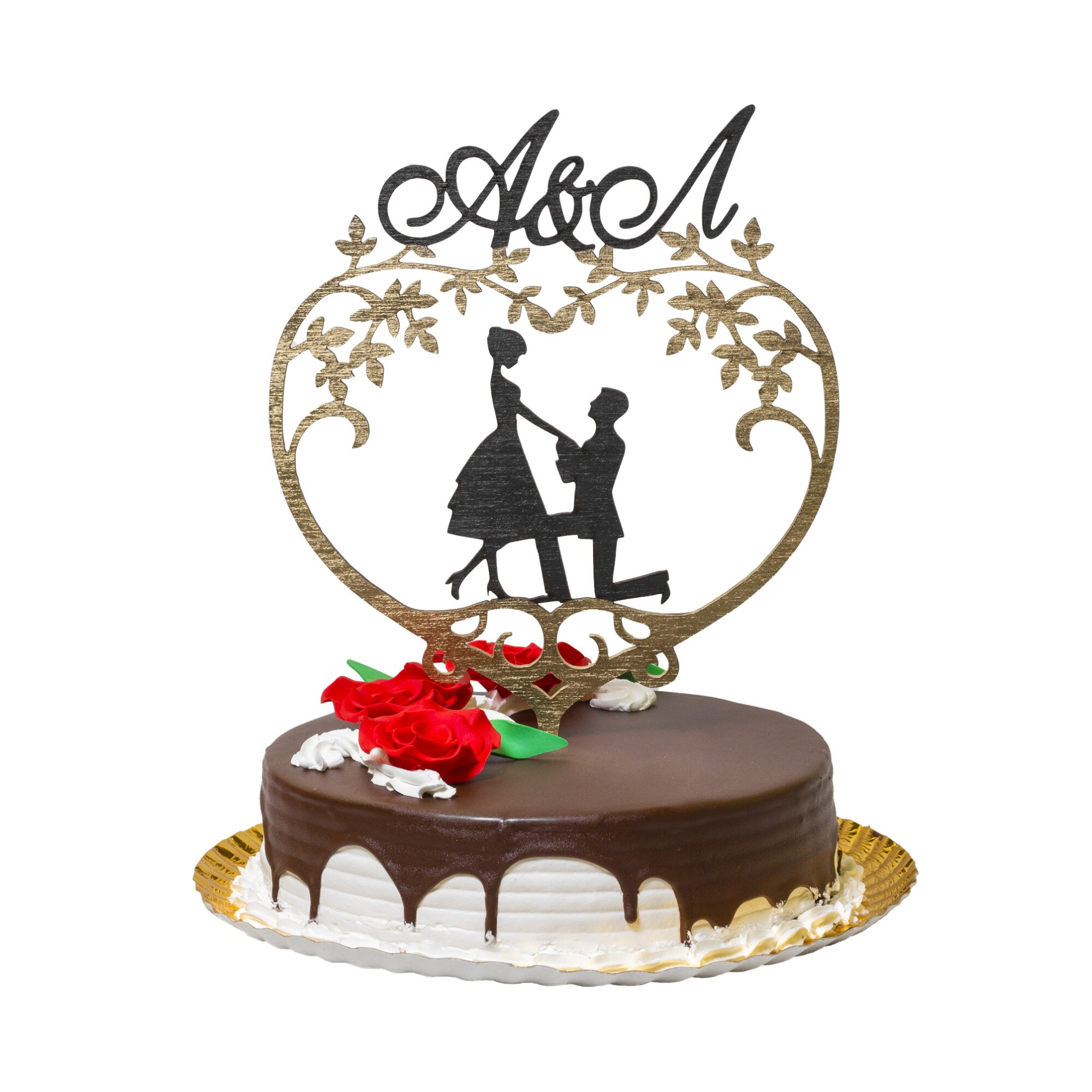 Topper nunta personalizat cu initiale 22x30 - eMAG.ro