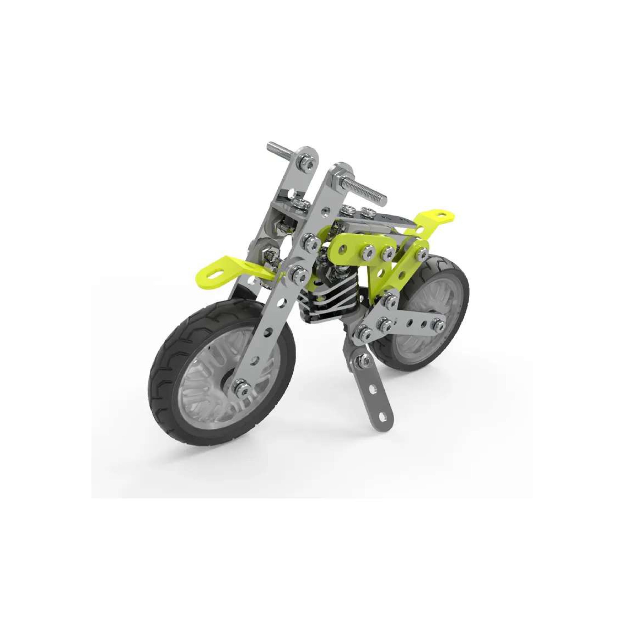 Set de constructie metalic 3D, Puzzle Metalic in forma de Motocicleta, 120 piese, pentru copii ...