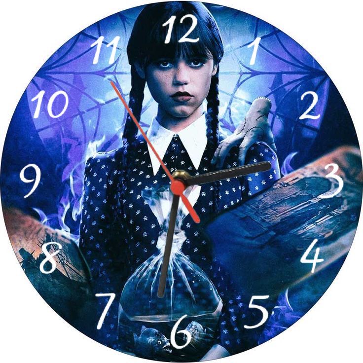 Ceas sticla rotund 18cm personalizat Wednesday model 7 - eMAG.ro