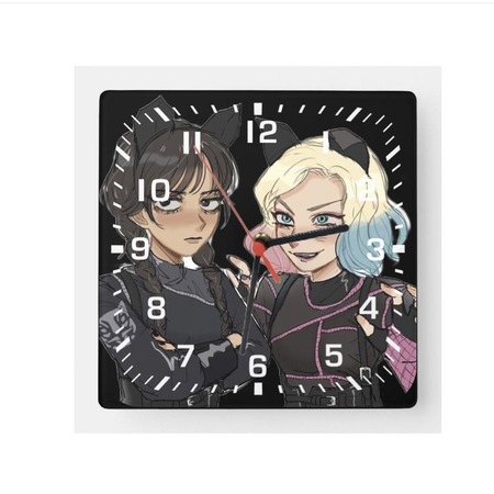 Ceas sticla patrat 20cm personalizat Wednesday model 13 - eMAG.ro