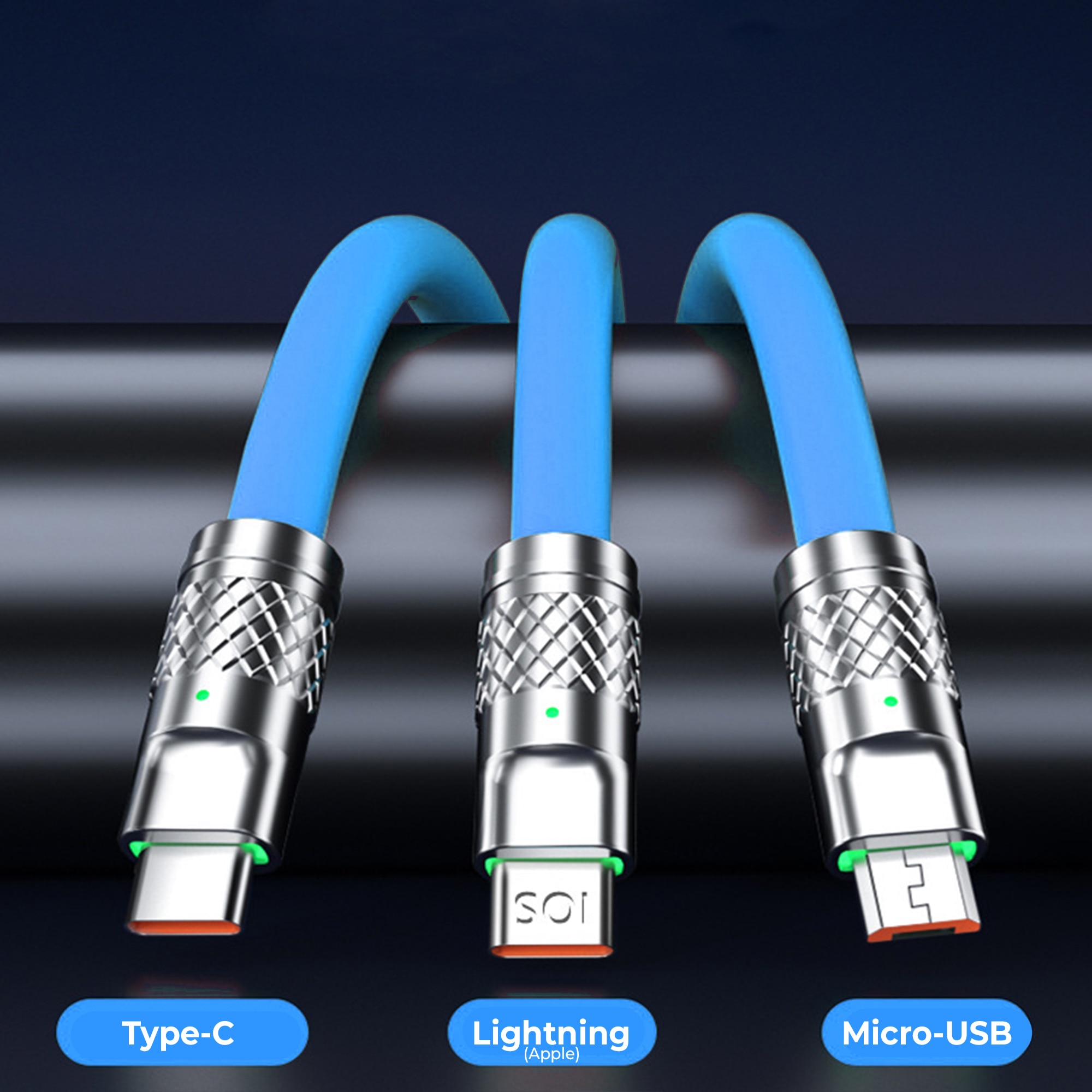Cablu Date si Incarcare Rapida Timebox, 3 in 1, 120W, QC 3.0, USB, USB ...