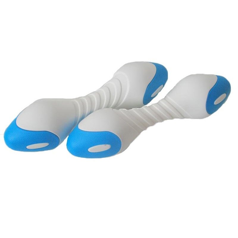 Set 2 gantere pentru aerobic-zumba, Sedco, Plastic, 3 kg, Alb/Albastru ...