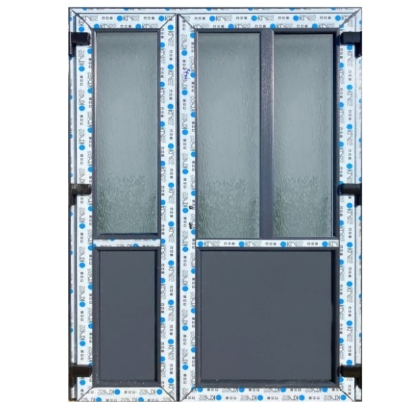 Usa exterior termopan(PVC) dubla termopan(PVC) T model, culoare gri ...