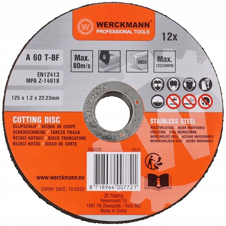 Set disc de taiere, werckmann,12 buc, 125 x 1.2 x 22.23 mm - eMAG.ro