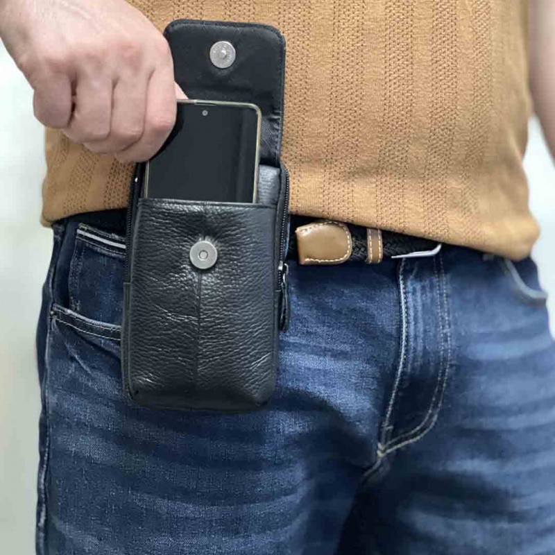 Borseta Curea tip Toc Telefon, Negru, compatibila cu smartphone-uri cu ...