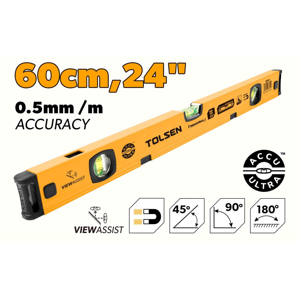 Nivela cu asistenta de vizualizare,3 fiole 60cm, cu magnet, Industrial ...